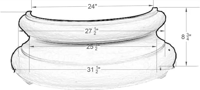 Doric Column Base 24" Just round – Artemis Studio