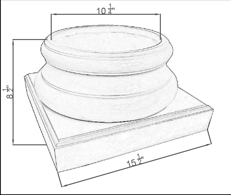 Base with Square around Column round 10" – Artemis Studio