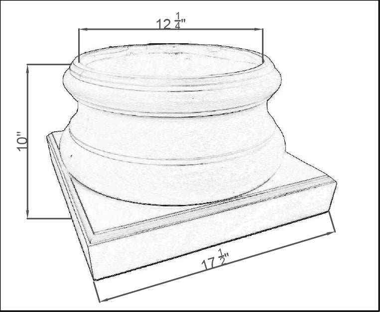 Base with Square around Column round 12" – Artemis Studio
